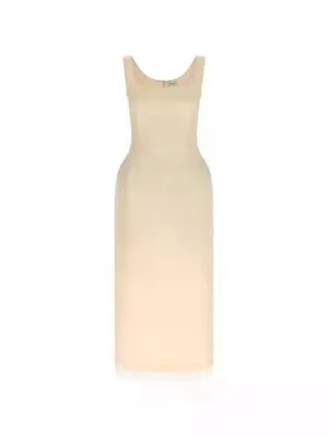Magda Butrym Lace-insert Midi Dress - Neutrals