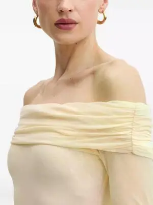 Bardot Selina Off-shoulder Ruched Maxi Dress - Neutrals