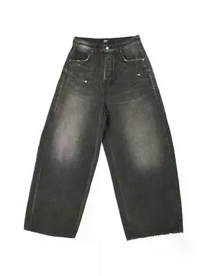 HTC LOS ANGELES Faded-effect Wide-leg Jeans - Grey