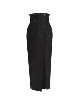 KHAITE KHAITE Luiza Slit-Detail Midi Skirt