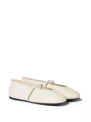 Miu Miu Leather Ballet Flats - Neutrals
