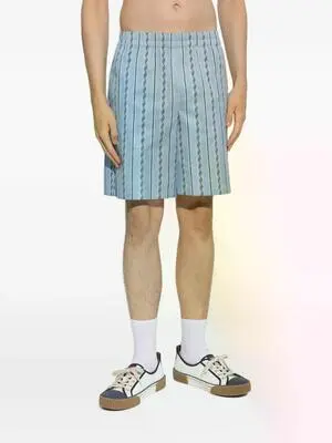 Versace Greca-pattern Striped Shorts