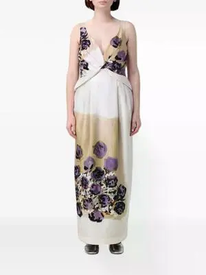 Antonio Marras Floral-print Silk Maxi Dress