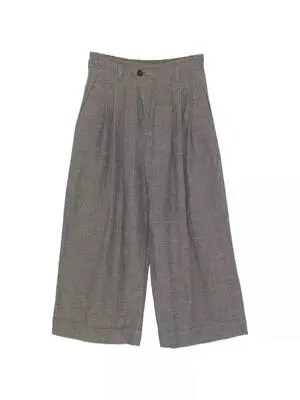 ZIGGY CHEN Check-pattern Trousers - Grey