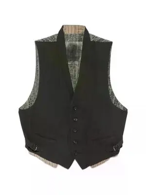 ZIGGY CHEN Patterned-back Waistcoat - Green