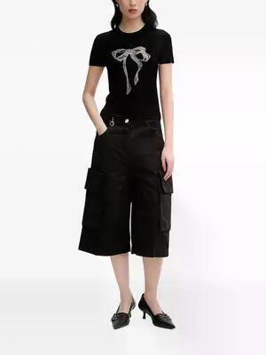 Miss Sixty Rhinestone-embellished Ribbed T-shirt