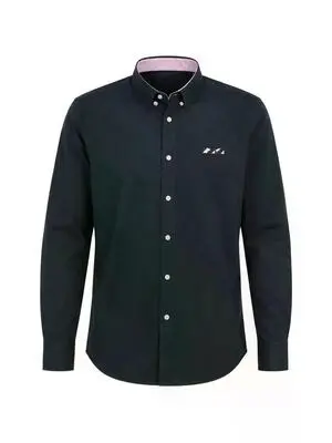 EDEN PARK Button-down Logo-patch Shirt - Blue