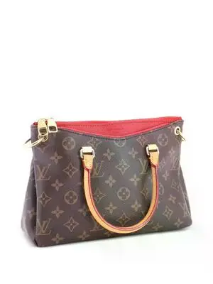 LOUIS VUITTON Monogram Canvas Pallas Tote Shoulder Bag - Brown