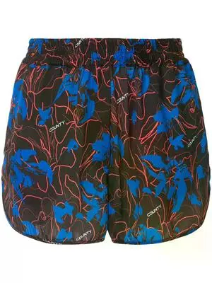 COUNTY OF MILAN Abstract Floral Print Shorts