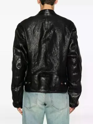 Gucci Web-stripe Leather Jacket