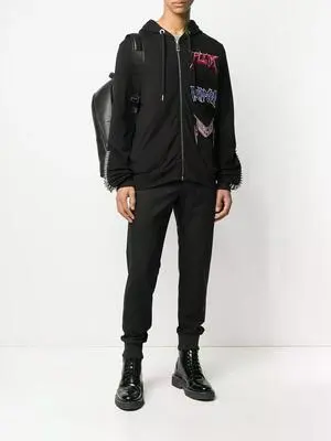 Philipp Plein Embroidered Logo Patch Hoodie