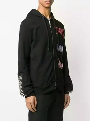 Philipp Plein Embroidered Logo Patch Hoodie