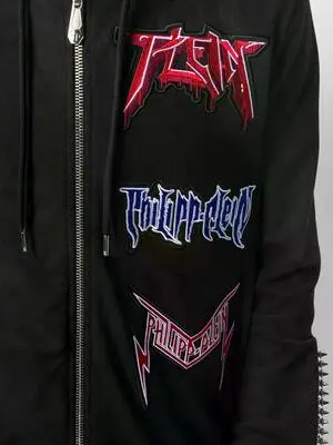 Philipp Plein Embroidered Logo Patch Hoodie