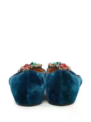 CHRISTIAN LOUBOUTIN Diva Cora Velvet Ballet Flats With Embellishment