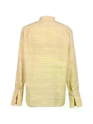 424 Striped Band-collar Shirt