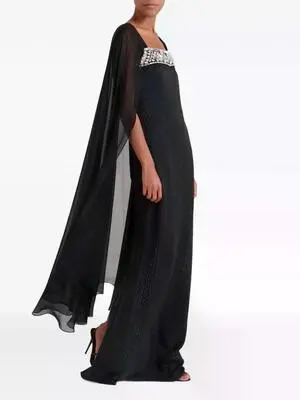 TEMPERLEY LONDON Pyramus Crystal-embellished Cape Gown