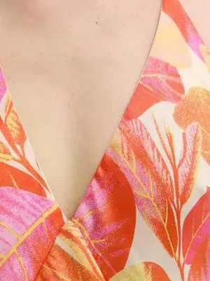 Bardot Yve Leaf-print Halterneck Maxi Dress - Orange