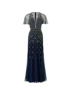 TEMPERLEY LONDON Vita Crystal-embellished Gown Maxi Dress - Blue