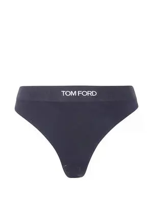 TOM FORD Logo-waistband Thong - Black