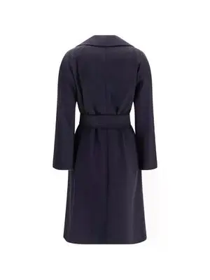 Max Mara Dravenna Belted Notch-lapel Coat - Blue