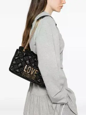 Moschino Quilted Logo Plaque Shoulder Bag