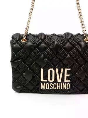 Moschino Quilted Logo Plaque Shoulder Bag