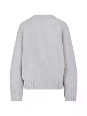 Attico Asymmetric-hem Embroidered-logo Sweater