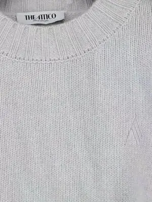 Attico Asymmetric-hem Embroidered-logo Sweater