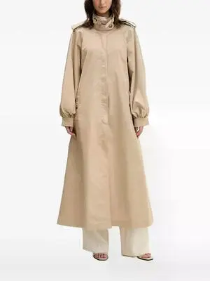 Bardot Isler Epaulette Puff-sleeve Coat - Neutrals
