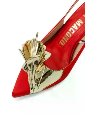 KAT MACONIE Tamannaah Floral-detail Slingback Pumps - Red