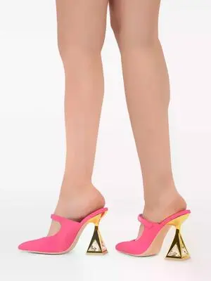 KAT MACONIE Crystal-embellished Pointed-toe Mules