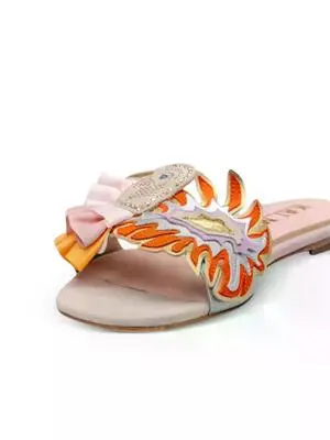 KAT MACONIE Embellished Ruffled Sandals