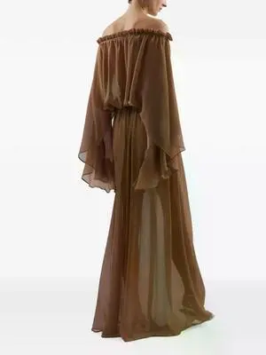 TALLER MARMO Ouarzazate Off-the-shoulder Silk Maxi Dress