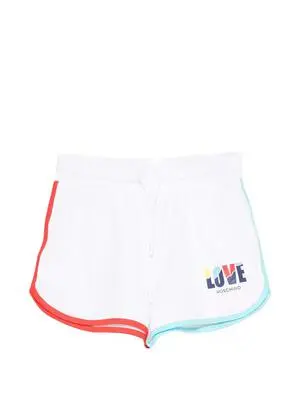 Moschino Logo-print Contrast-trim Shorts - White
