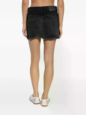 DIESEL® Faded Frayed-hem Midi Skirt