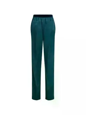 TOM FORD Logo-waistband Silk Trousers - Blue