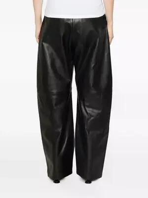 Sportmax Button-embellishment Leather Trousers