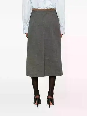 Prada Pleated-detail Triangle-logo Skirt