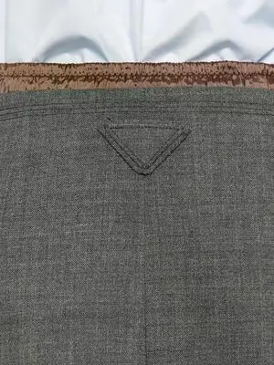 Prada Pleated-detail Triangle-logo Skirt