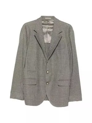 Brunello Cucinelli Prince Of Wales Check-pattern Blazer - Grey