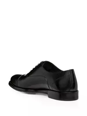 Geox Barberigo Leather Derby Shoes - Black