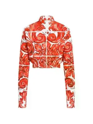 Dolce & Gabbana Majolica Print Tie-front Shirt - Red