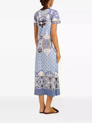 La DoubleJ Sporty Swing Dress With Engineered Print - Blue