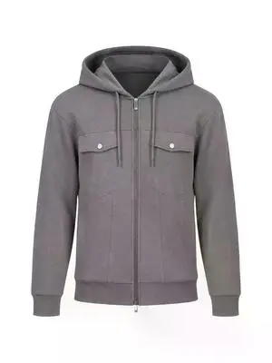 Armani Exchange Zip-fastening Flap-pocket Hoodie - Grey