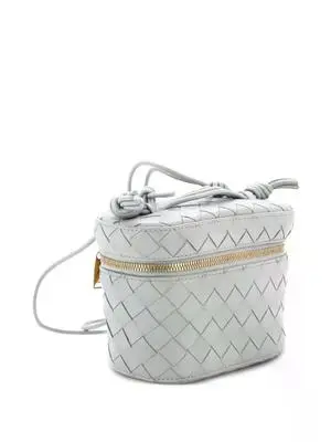 Bottega Veneta Vanity Case On Strap Intrecciato Leather Mini Crossbody Bag - Grey
