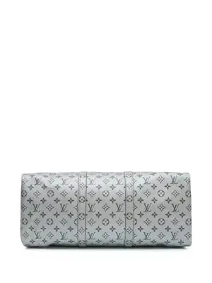 LOUIS VUITTON 50 Monogram Metallic Keepall Bandouliere Holdall - Silver