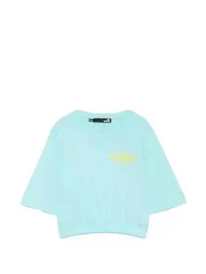 Moschino Logo-print Elasticated-hem T-shirt - Blue