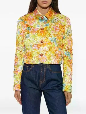 Versace Crinkled Floral-print Jacket