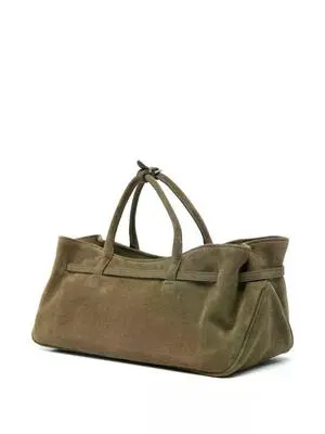 MARGESHERWOOD Grandma Used Buckle-detail Suede Tote Bag - Green