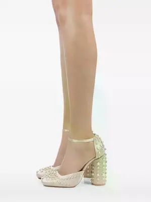 KAT MACONIE Zozo Pearl-embellished Block-heel Pumps